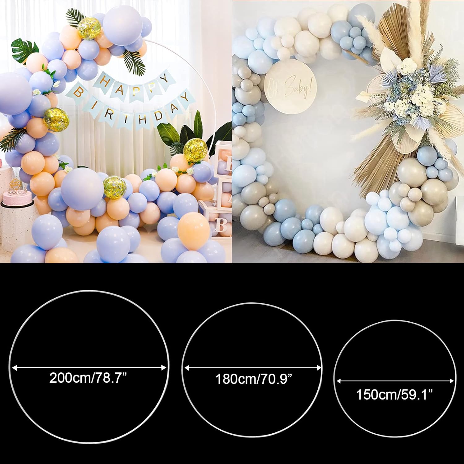 Round Balloon Arch Kit, Balloon Circle Frame Kit, Balloon Arch Garland ...