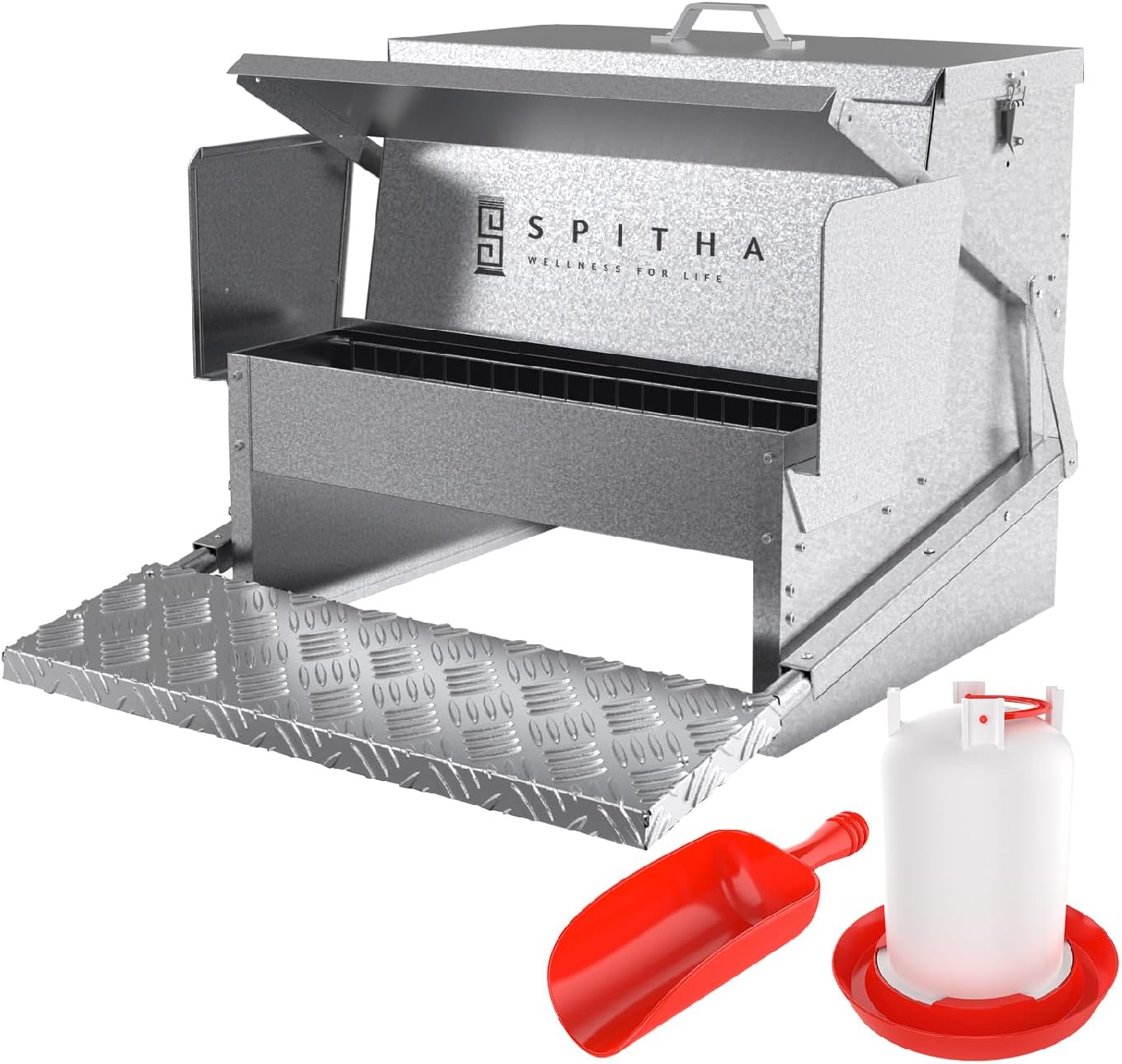 Amazon.com : SPITHA Automatic Chicken Feeder-Large Metal Poultry Feeder ...