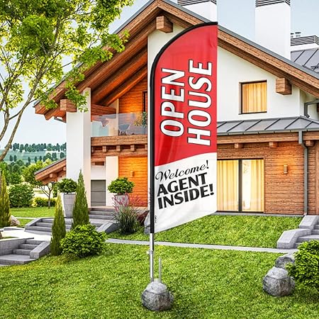 Amazon.com : 2 Pack Open House Flags Signs Banners or Real Estate Flags ...
