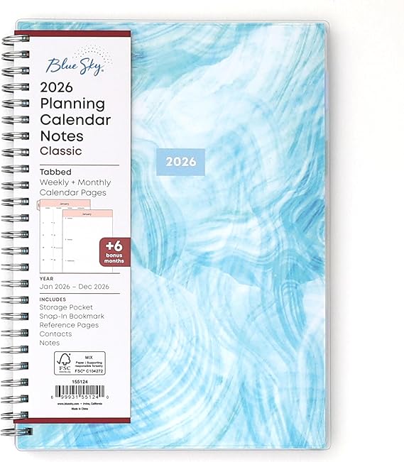 Amazon.com : Blue Sky 2026 Weekly and Monthly Planner Calendar, January ...