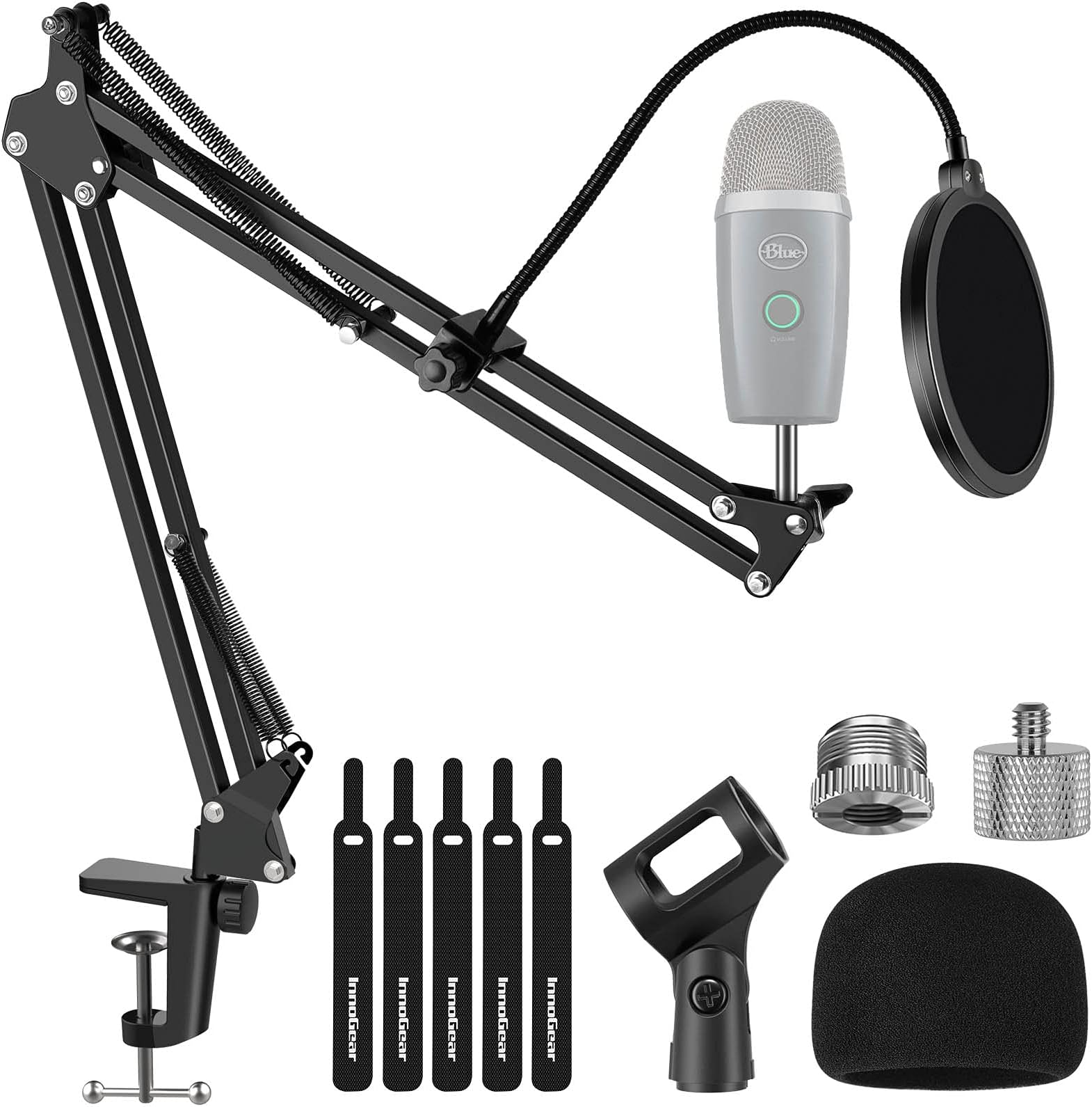 Amazon.com: Blue Yeti X Mic Stand with Pop Filter - Microphone Boom Arm ...