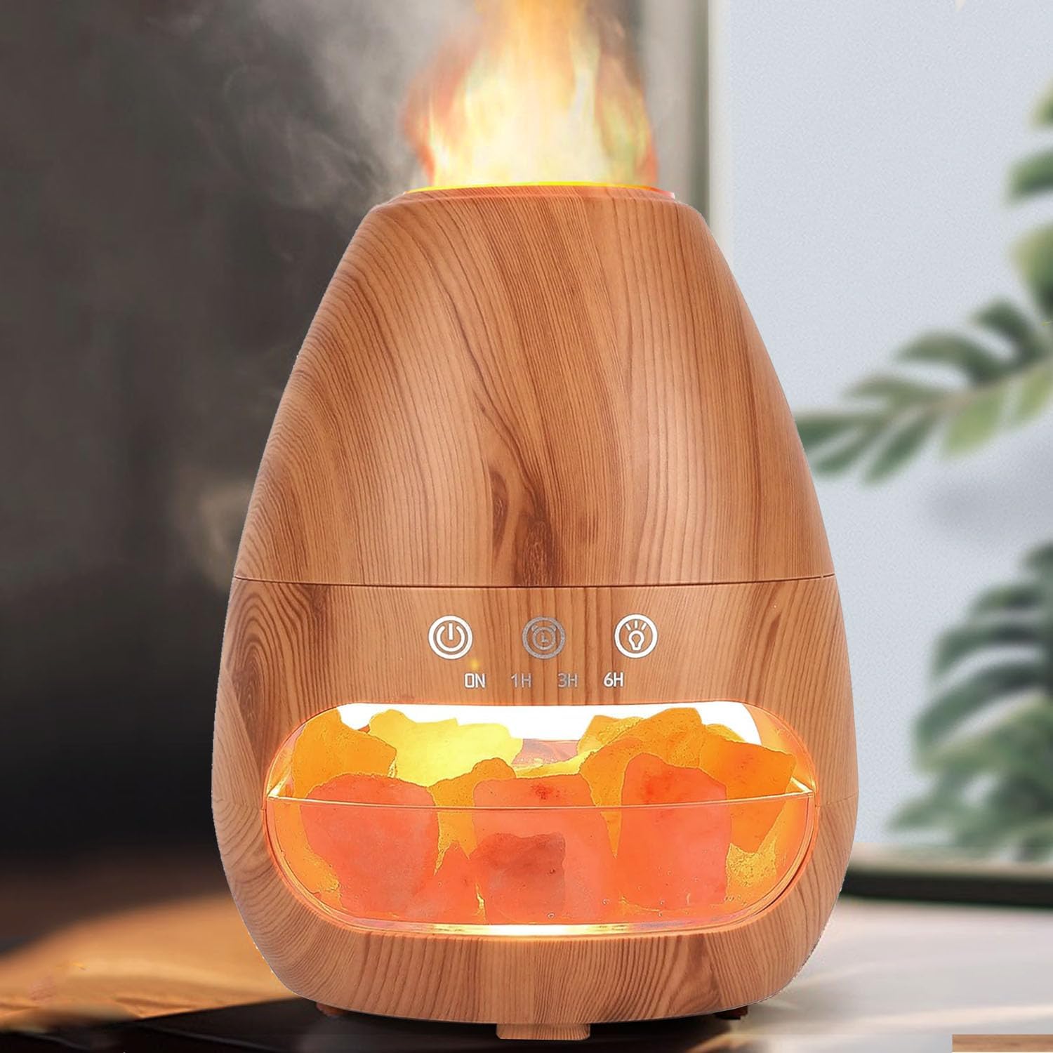 Czemo Diffuseur Huiles Essentielles avec Effet Flamme et Lampe Sel ...
