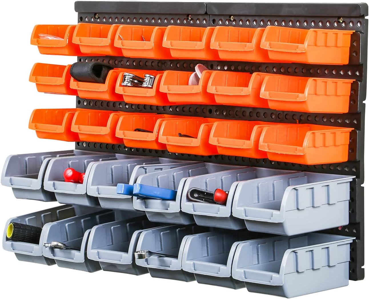 Holdfiturn 30Pcs Wall Mounted Storage Bins Backboard DIY Stackable ...