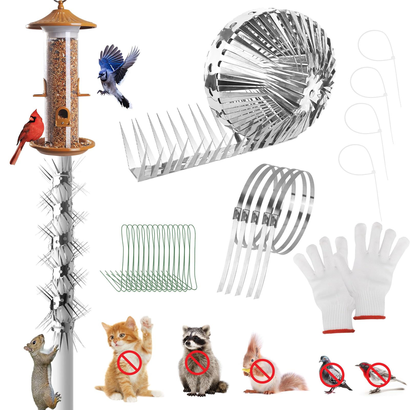 Squirrel Baffle for Bird Feeder Pole/Bird Houses/Hook/Rail Outdoor ...