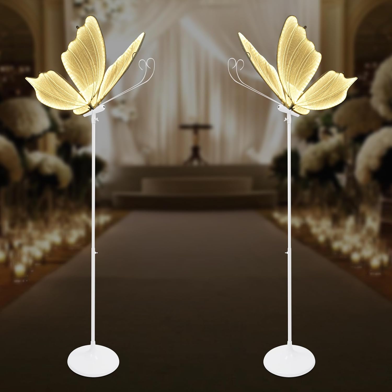 HGRROE Creative Wedding Butterfly Floor Lamp, Giant Moving LED ...