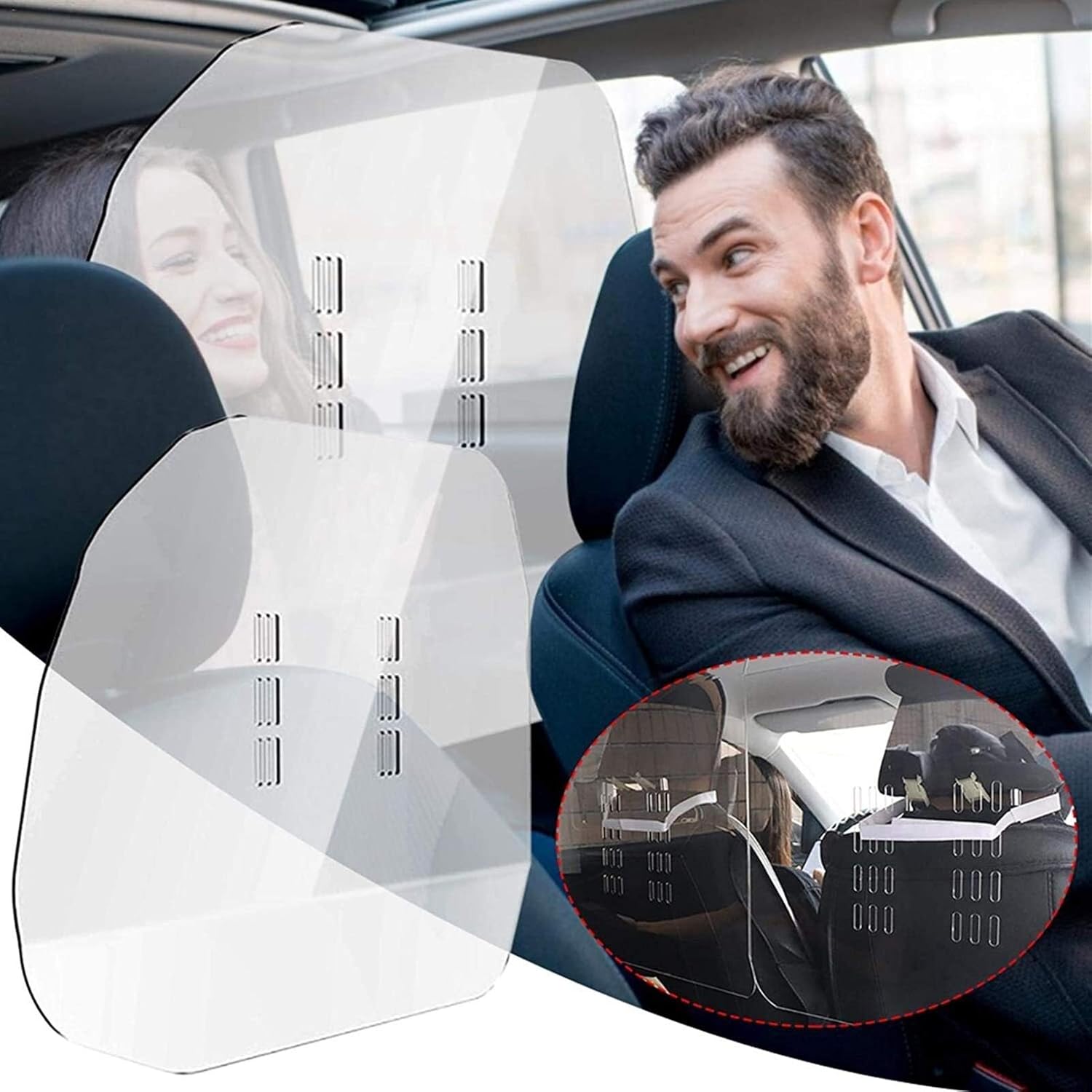 2PCS Car Sneeze Guard Shield Protective Plexiglass Partition for Taxi ...