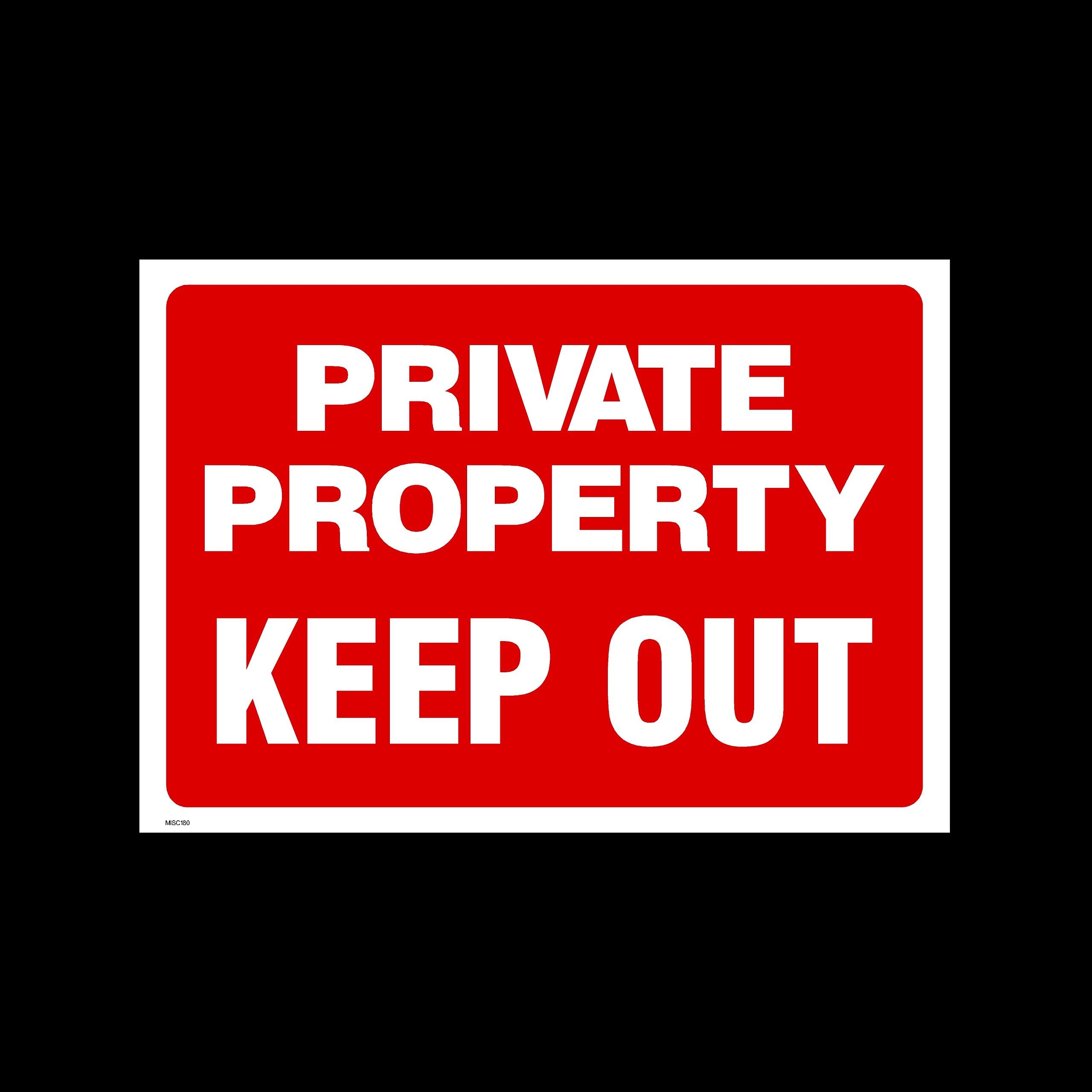 Private Property Keep Out Plastic Sign with 4 Pre-Drilled Holes ...