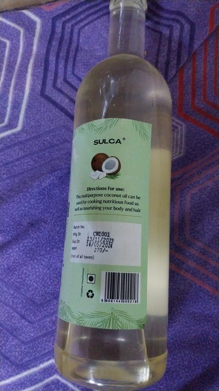 Sulca Cold Pressed Coconut Oil - Pure and Premium Extra Virgin Coconut ...