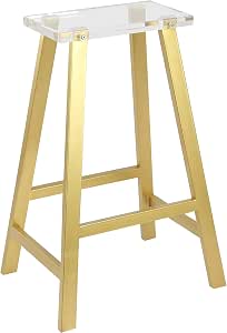 Amazon.com: Deco 79 Metal and Acrylic Stool, Gold/Clear : Home & Kitchen