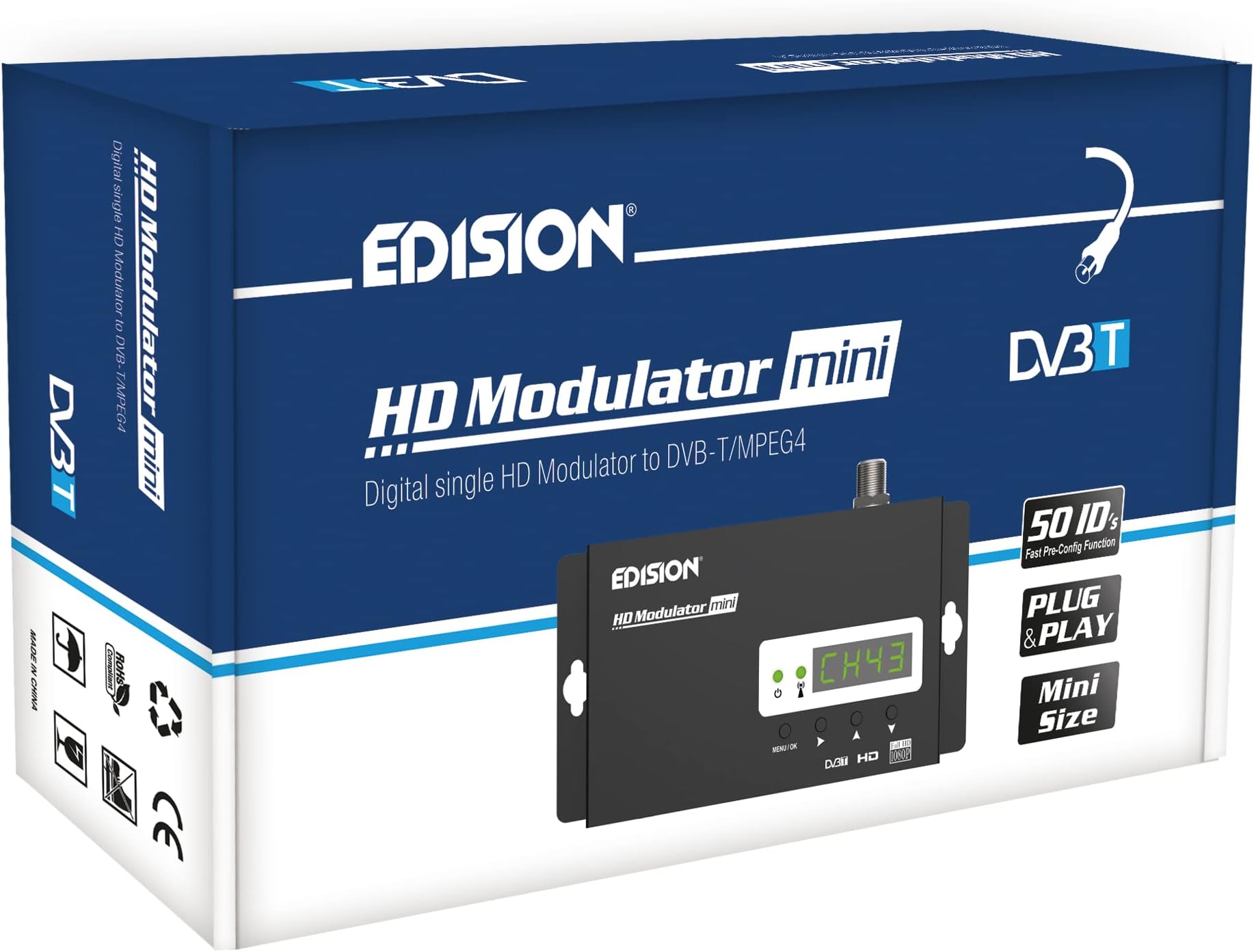 EDISION HDMI Modulator Mini, Single HDMI auf DVB-T MPEG4 RF Modulator ...