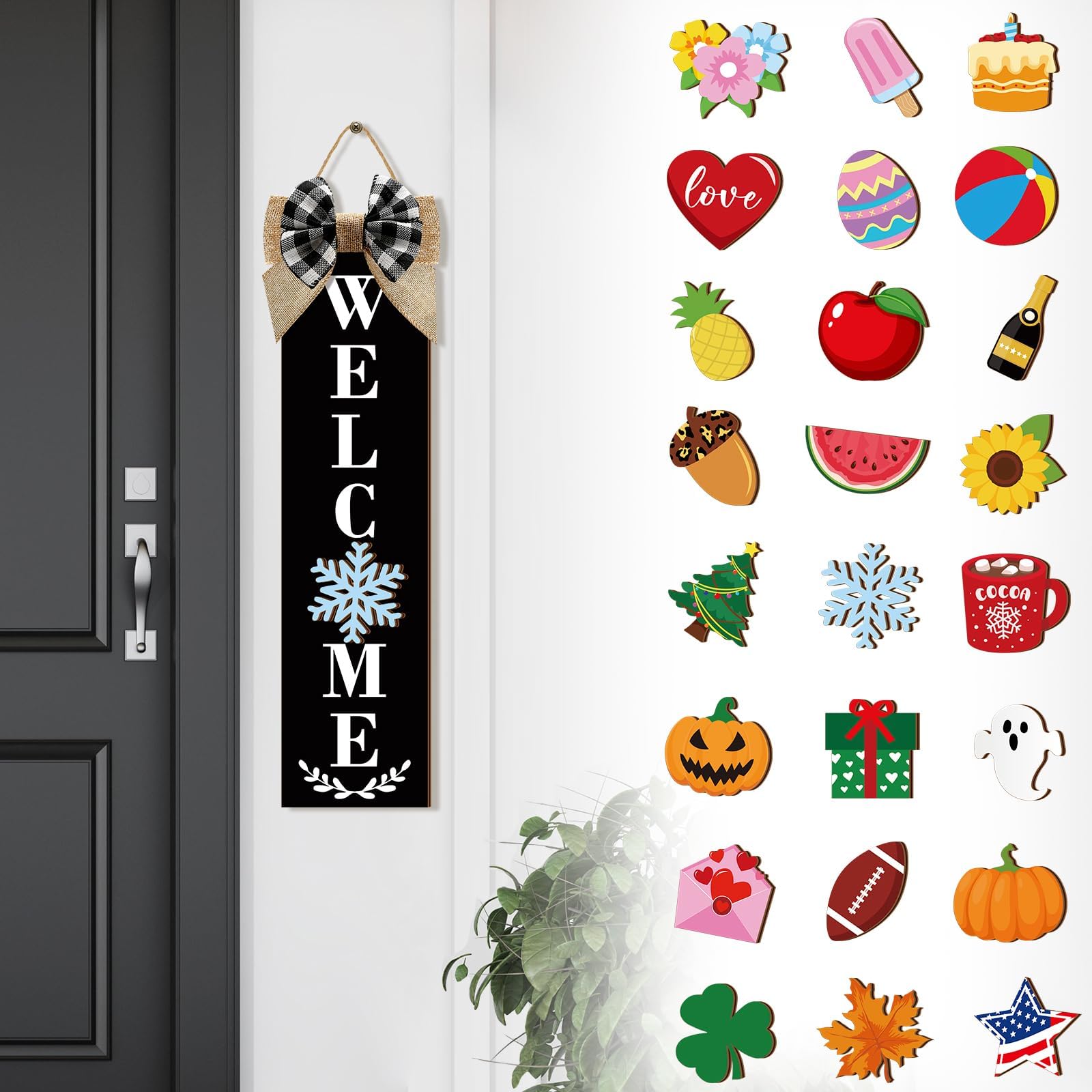 Amazon.com : Qweryboo Welcome Sign for Front Porch, Interchangeable ...