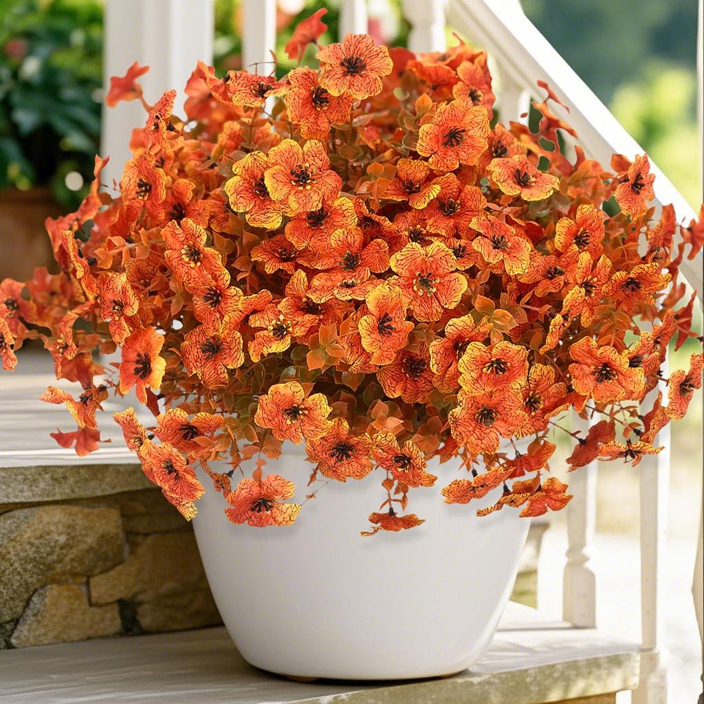 Amazon.com: 12 Bundles Artificial Mums Fall Flowers for Outdoor ...
