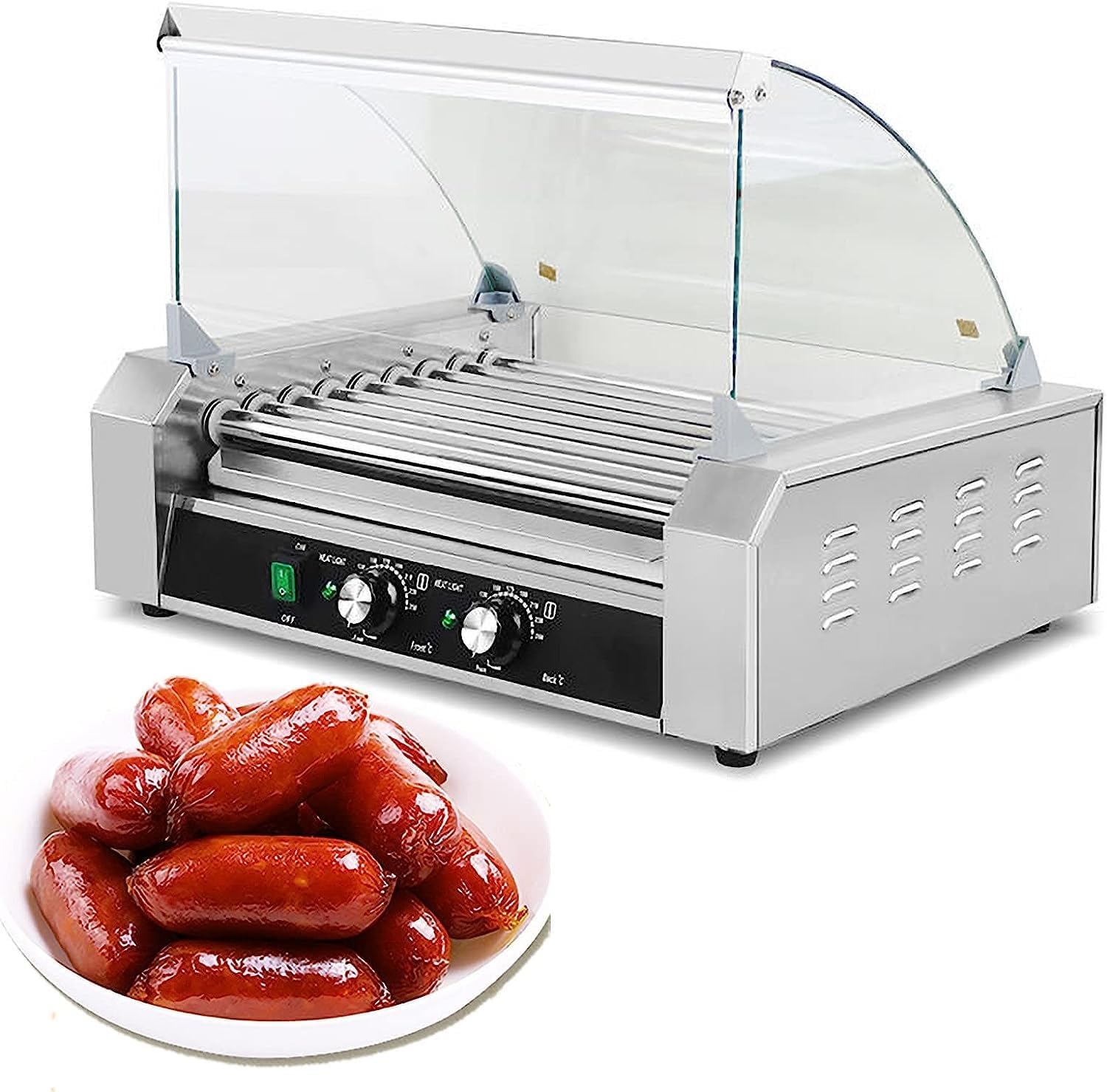 Amazon.com: Commercial French Hot Dog 7 Roller Grill Making Machine ...