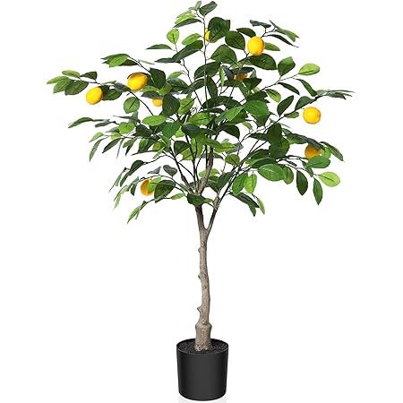 Amazon.com: Oairse Artificial Potted Plants 15.7 inches Fake Lemon Tree ...