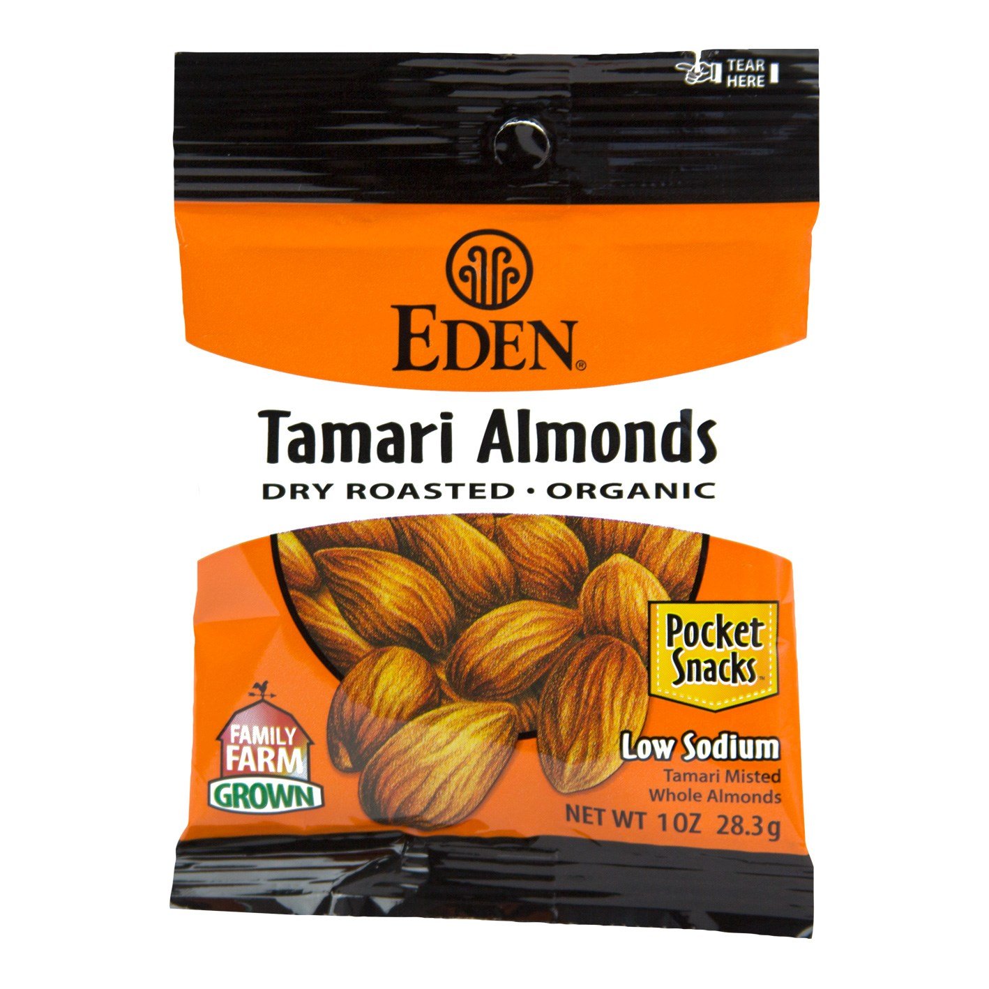 Amazon.com : Eden Tamari Almonds, Dry Roasted, Organic Pocket Snacks, 1 ...