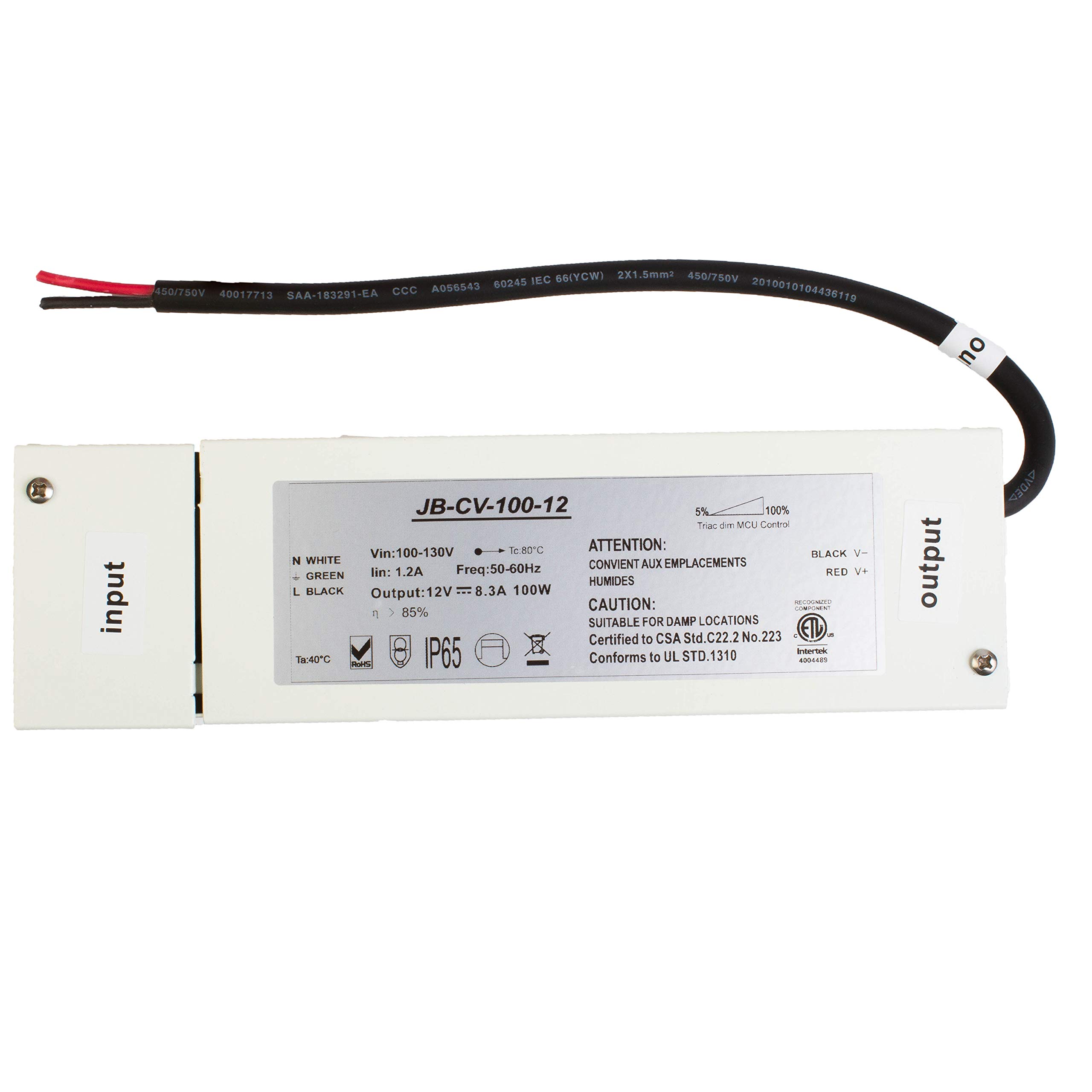 LEDupdates - Triac Dimmable LED Driver, ETL 100v-130v to 12v 100w DC ...