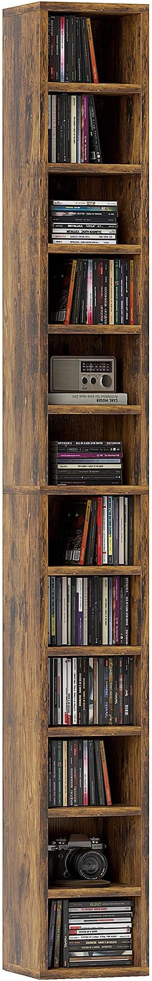 HOMCOM 204 CD Storage Unit, Storage Tower with 12 Cubes, 175cm Tall ...