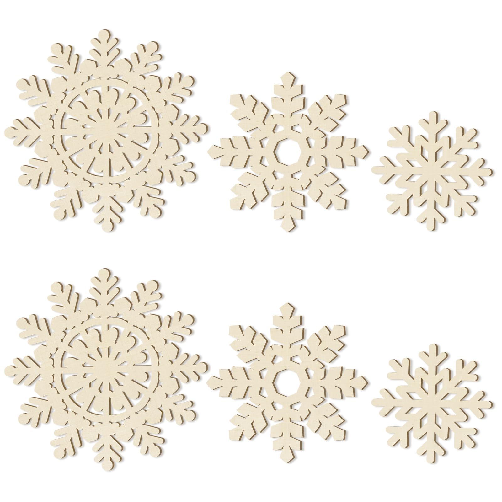 Amazon.com: Hollow Wooden Snowflake Ornaments for Paint Christmas ...