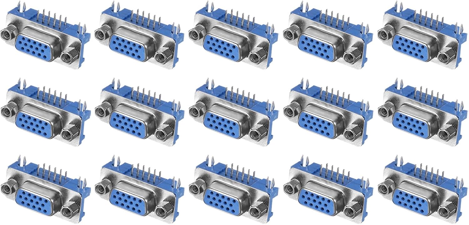 Amazon.com: uxcell VGA Connector VGA15 Female Socket 15-pin 3-Row ...