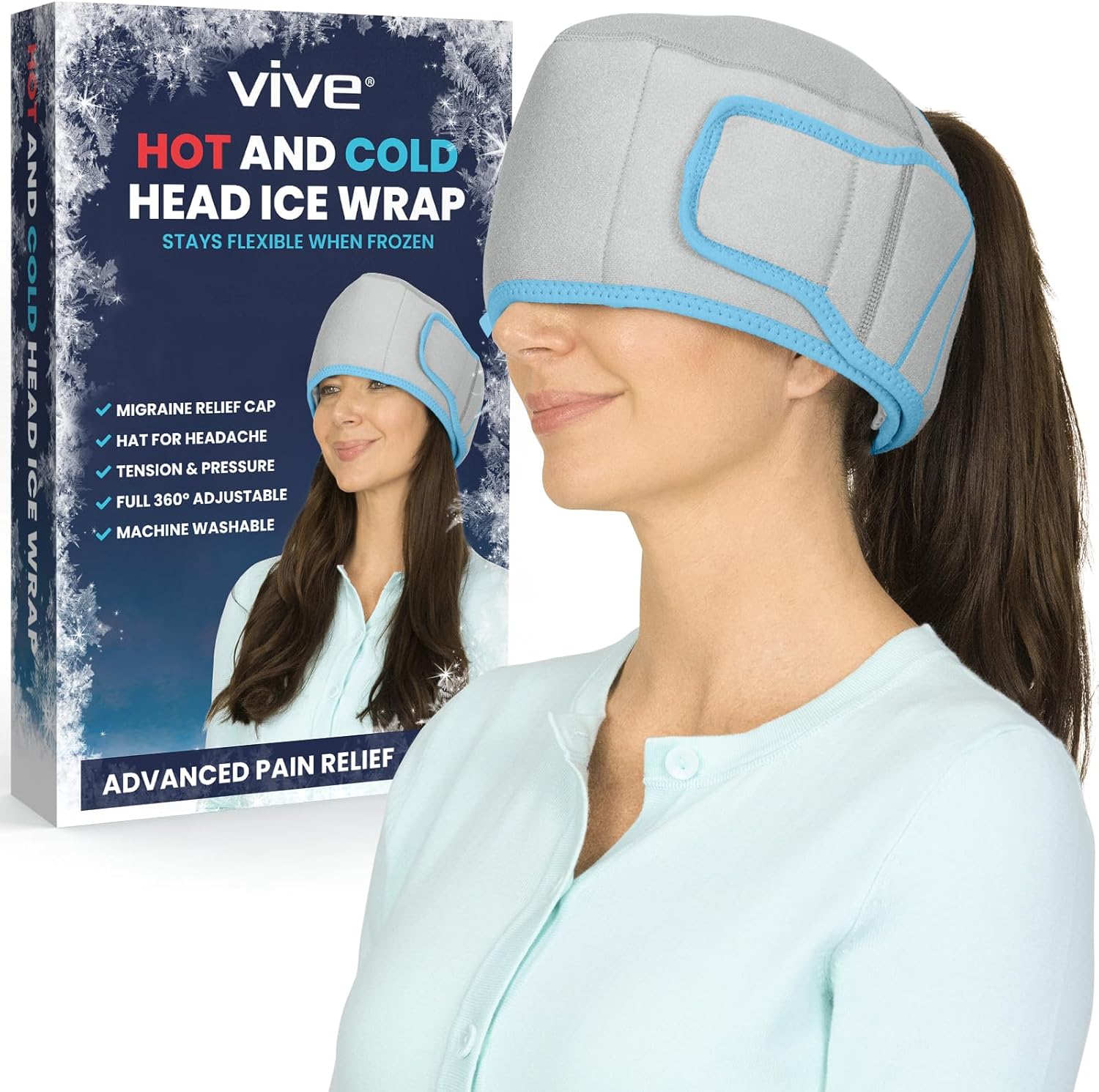 Amazon.com: Vive Migraine Relief Cap - Hot & Cold Compression Hat for ...