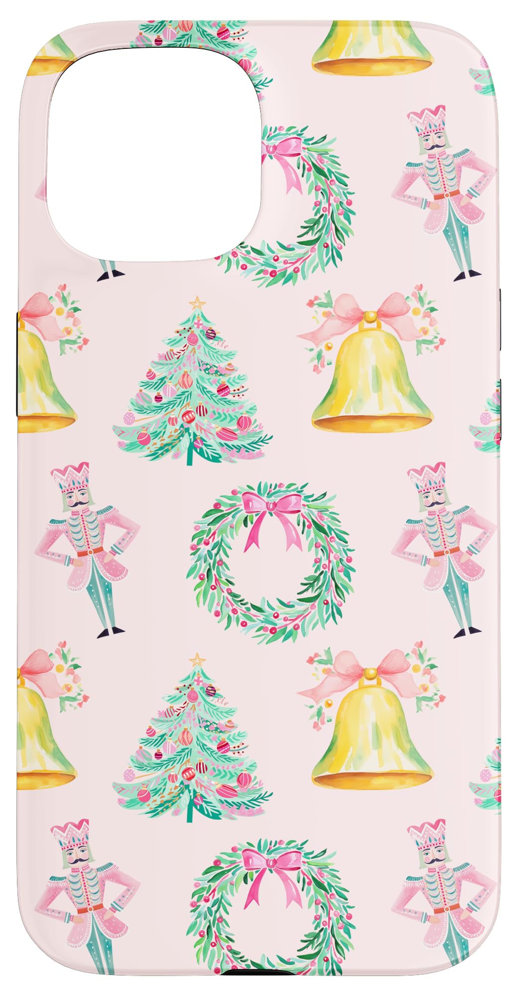 Amazon.com: iPhone 15 Preppy Pink Christmas Nutcracker Print Case ...