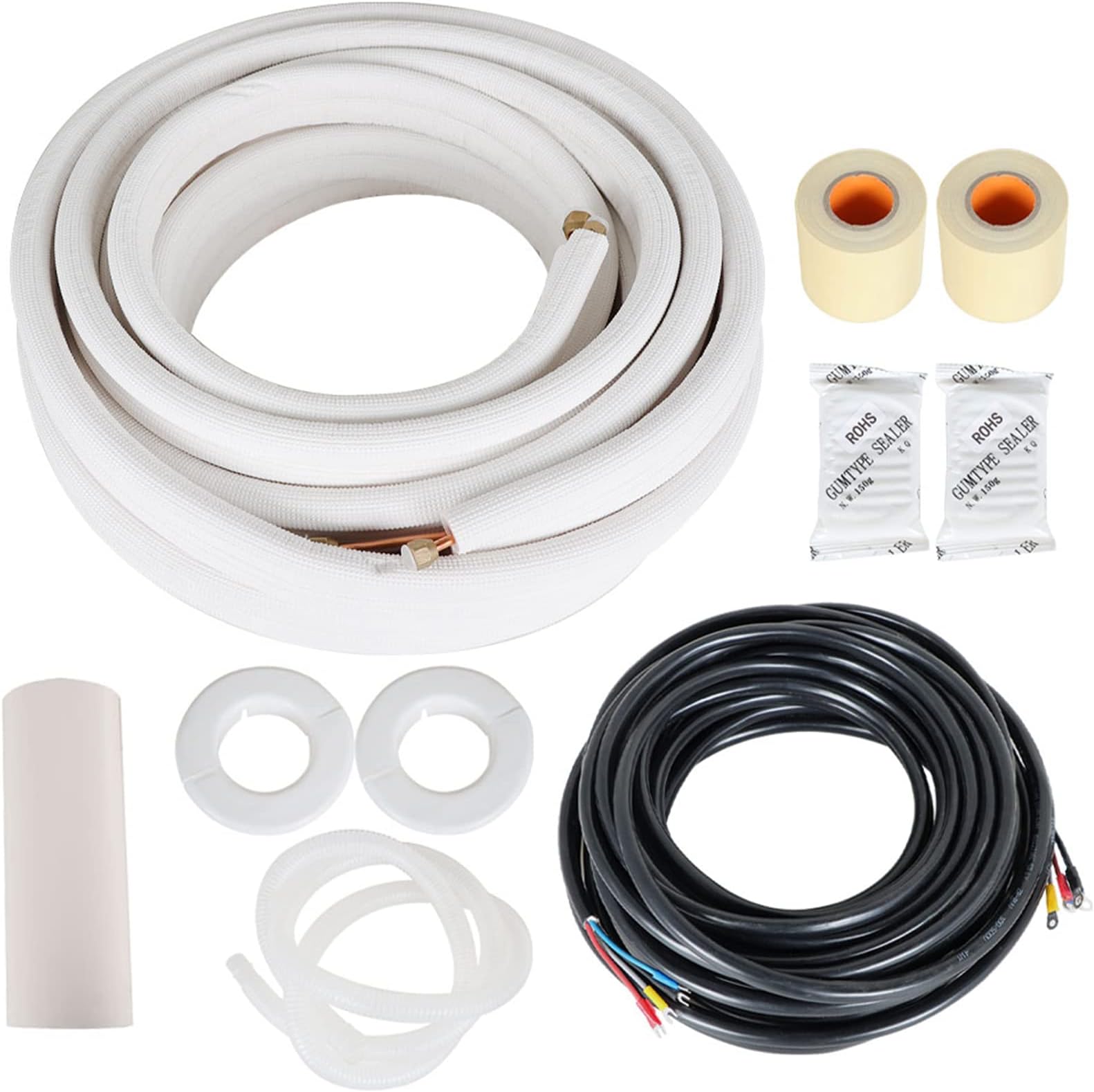 Amazon.com: Air Conditioning Copper Tubing Pipe Extension Set,100 Ft ...