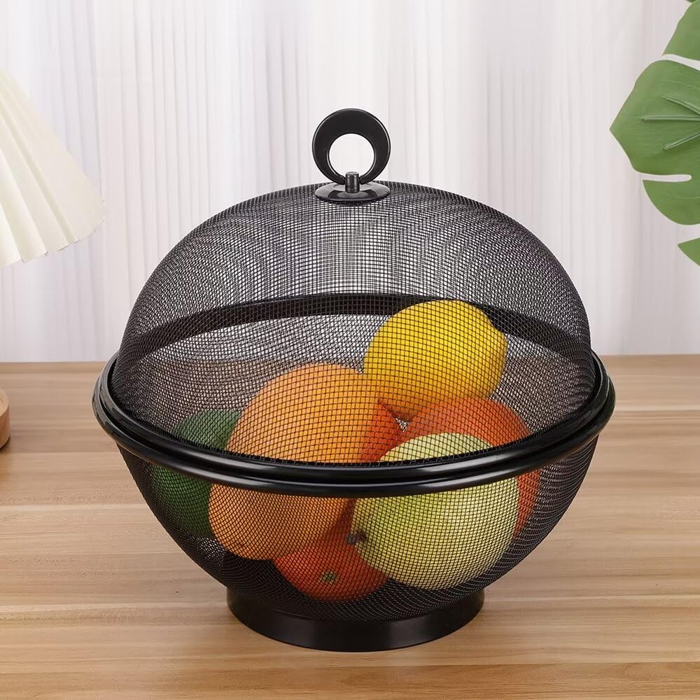 Fruit Bowl With Lid 11 Inch Metal Wire Mesh Fruit Bowls For The Kitchen