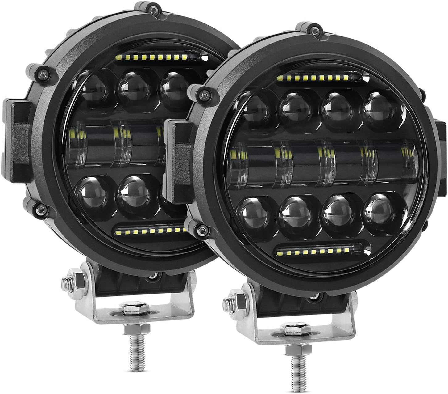 Amazon.com: BESTZHEYU 2PCS Round LED Off Road Lights Round LED Work ...