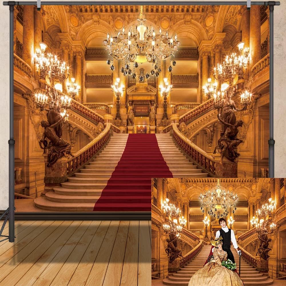 Amazon.com : Avezano Red Carpet Backdrop Golden Palace Backdrop ...
