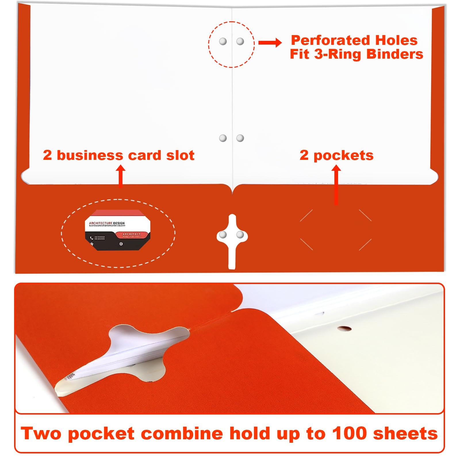 Snapklik.com : Two Pocket Portfolio Folders, HERKKA 125 Pack Letter ...