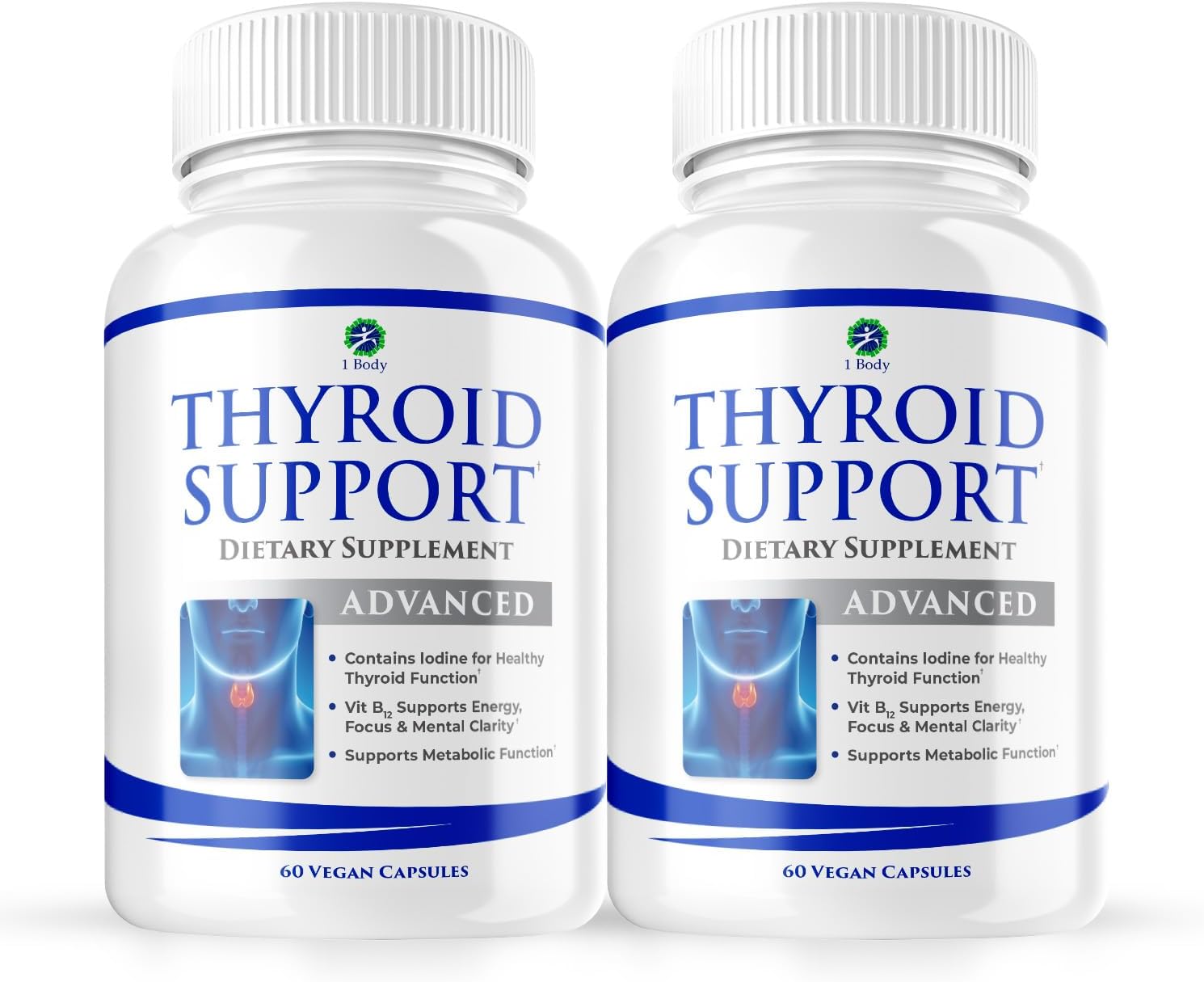Amazon.com: 1 Body Thyroid Support Supplement with Iodine, Vitamin B12 ...
