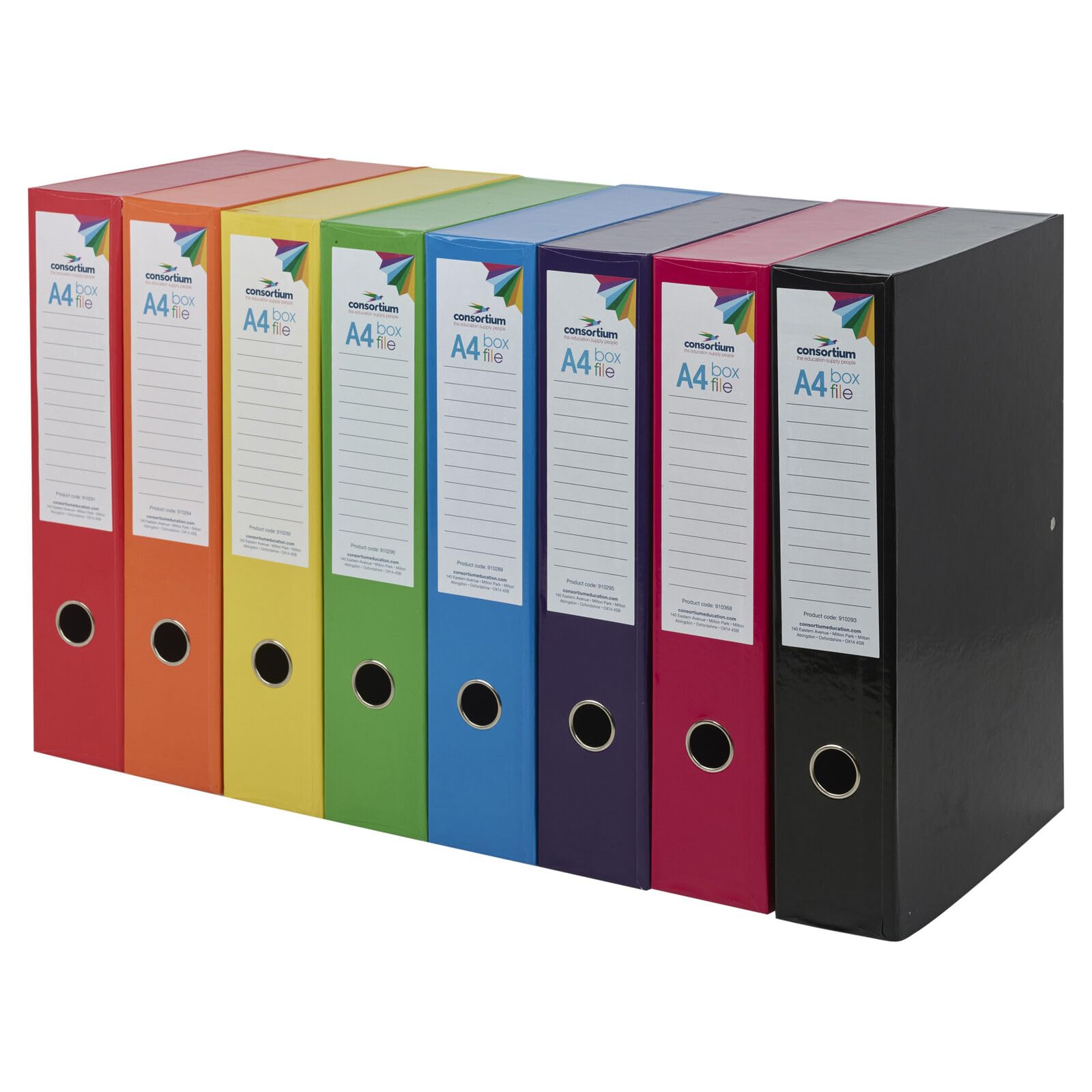 URBNLIVING 10 x A4 Foolscap Box Files Set - Assorted Colours with ...