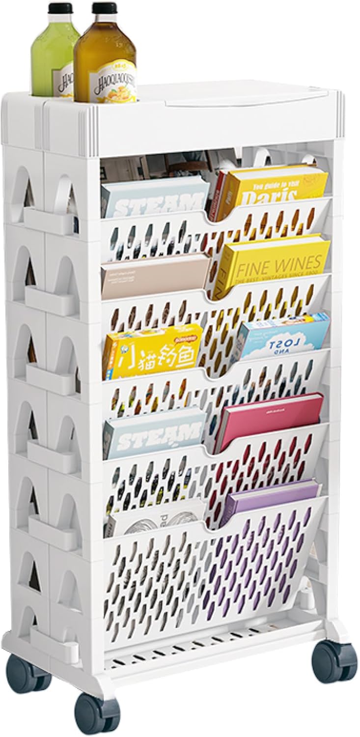 Amazon.com: AOKON 6 Tier Large Bookshelf Utility Storage Removable ...