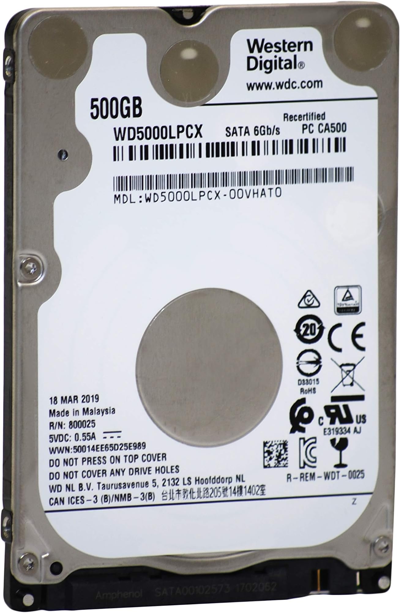 Amazon.com: Western Digital Dell WD5000LPVX Blue 7mm 500GB SATA 6Gbp/s ...