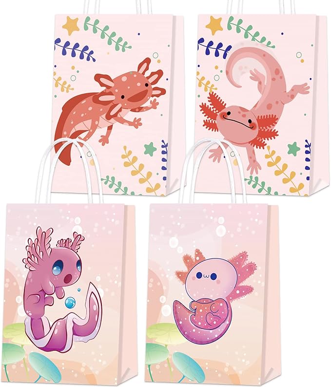 Amazon.com: QICI 16 Pcs Axolotl Party Gift Bags Party Supplies ...
