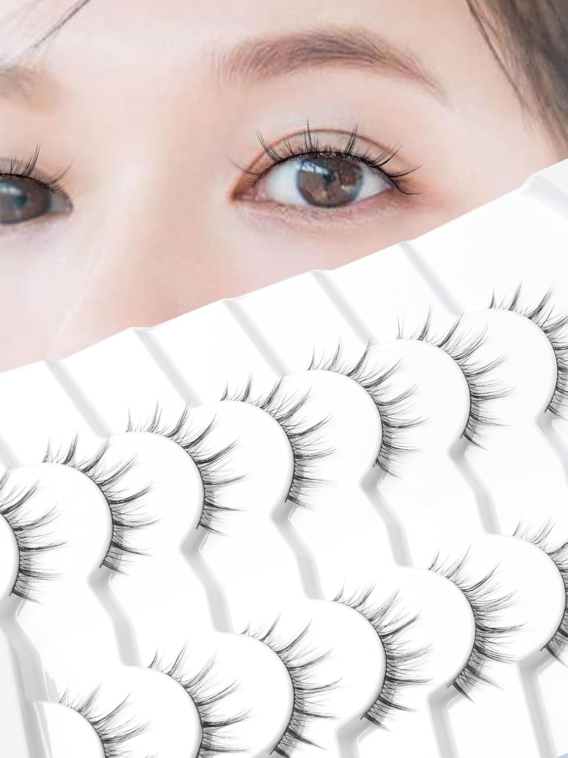 Amazon.com: Manga Lashes Natural False Eyelashes 10MM Short Anime ...