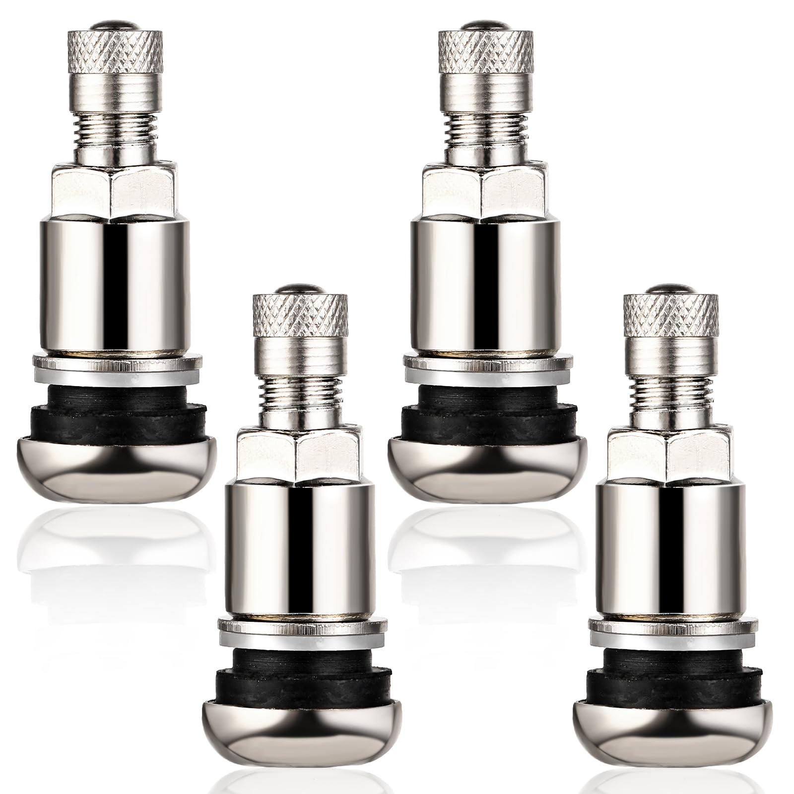 Amazon.com: Molain 4 PCS Universal Metal Valve Stems, Silver Metal ...