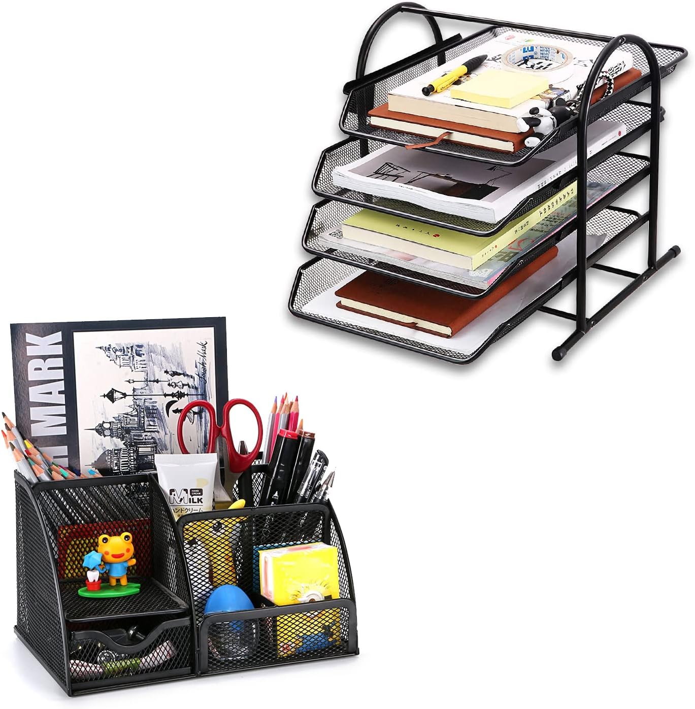 Occuwzz Desk Organizer Office Set of 2, Accessories Storage with Drawer ...