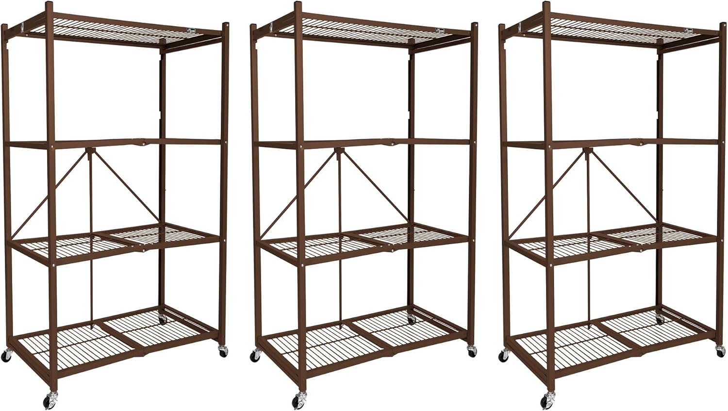 Amazon.com: Origami 3 Pack 4 Tier Foldable Metal Garage Storage Shelf ...