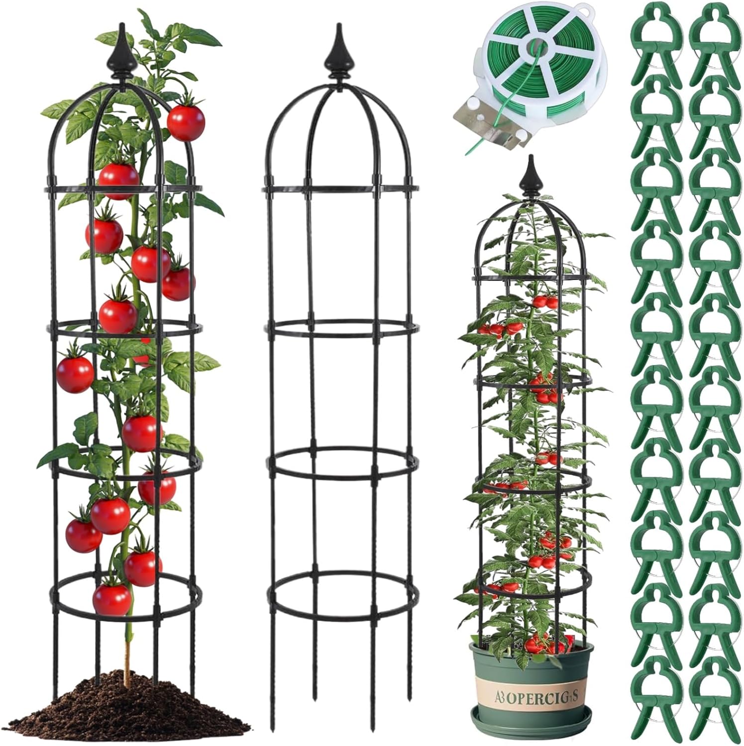 Amazon.com : 2 Pack Garden Obelisk Trellis for Climbing Plants Outdoor ...