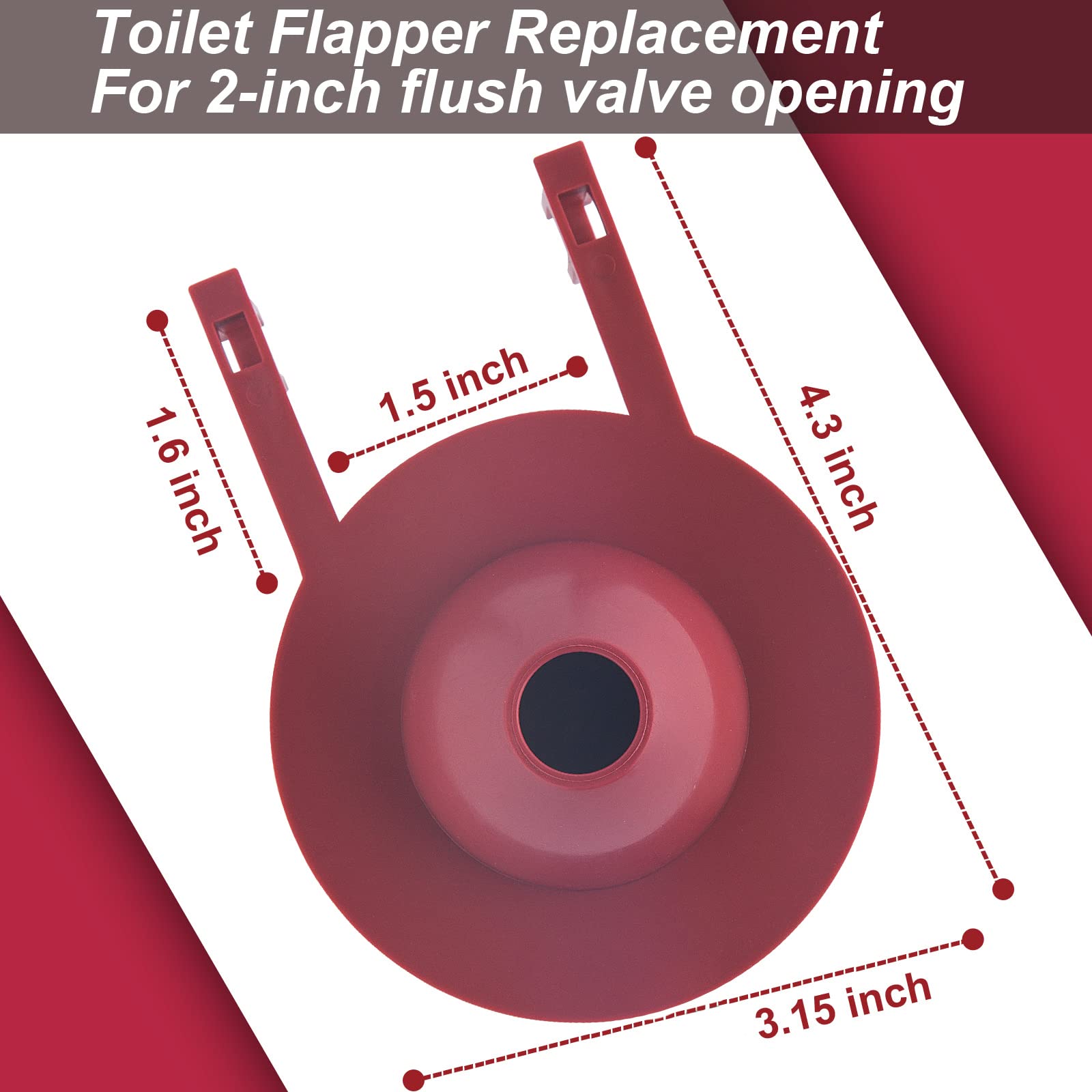 Snapklik.com : 2 Inch Universal Toilet Flapper Replacement Compatible