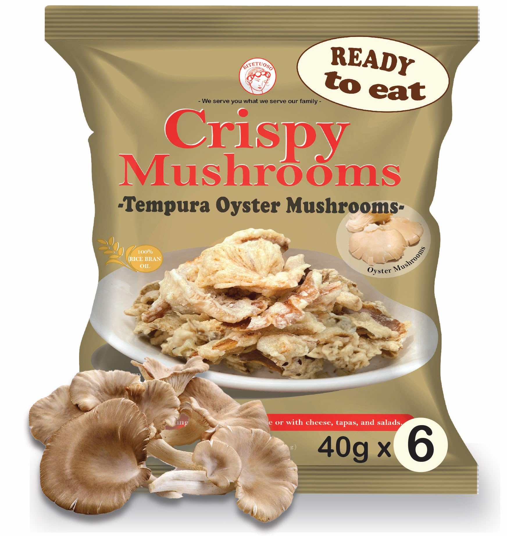 Amazon.com: Tempura Oyster Mushroom Chips by Bitetuoso, 1.41 oz (Pack ...