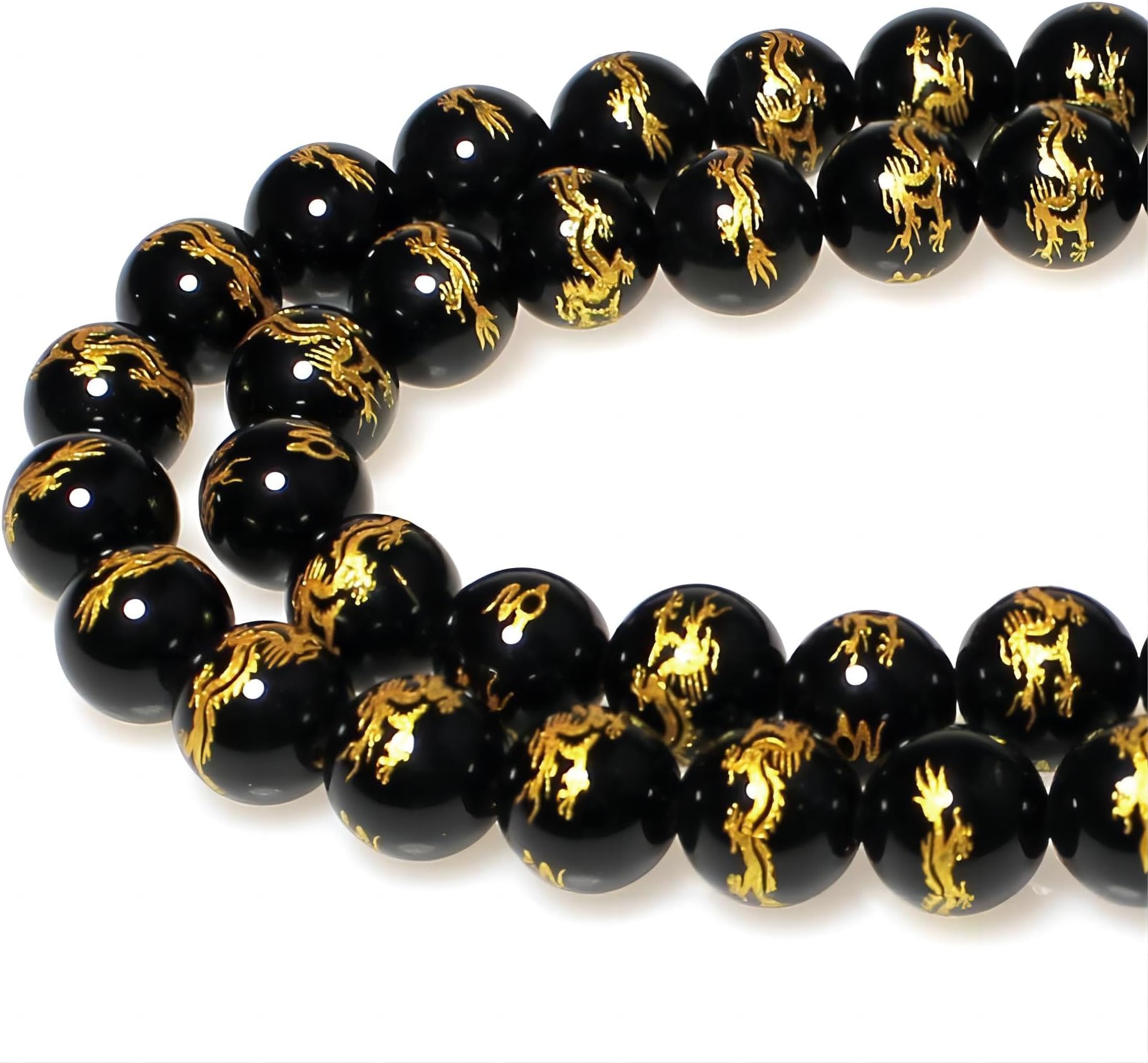 Amazon.com: EXCEART Chinese Dragon Beads, 39pcs Round Dragon Bead ...