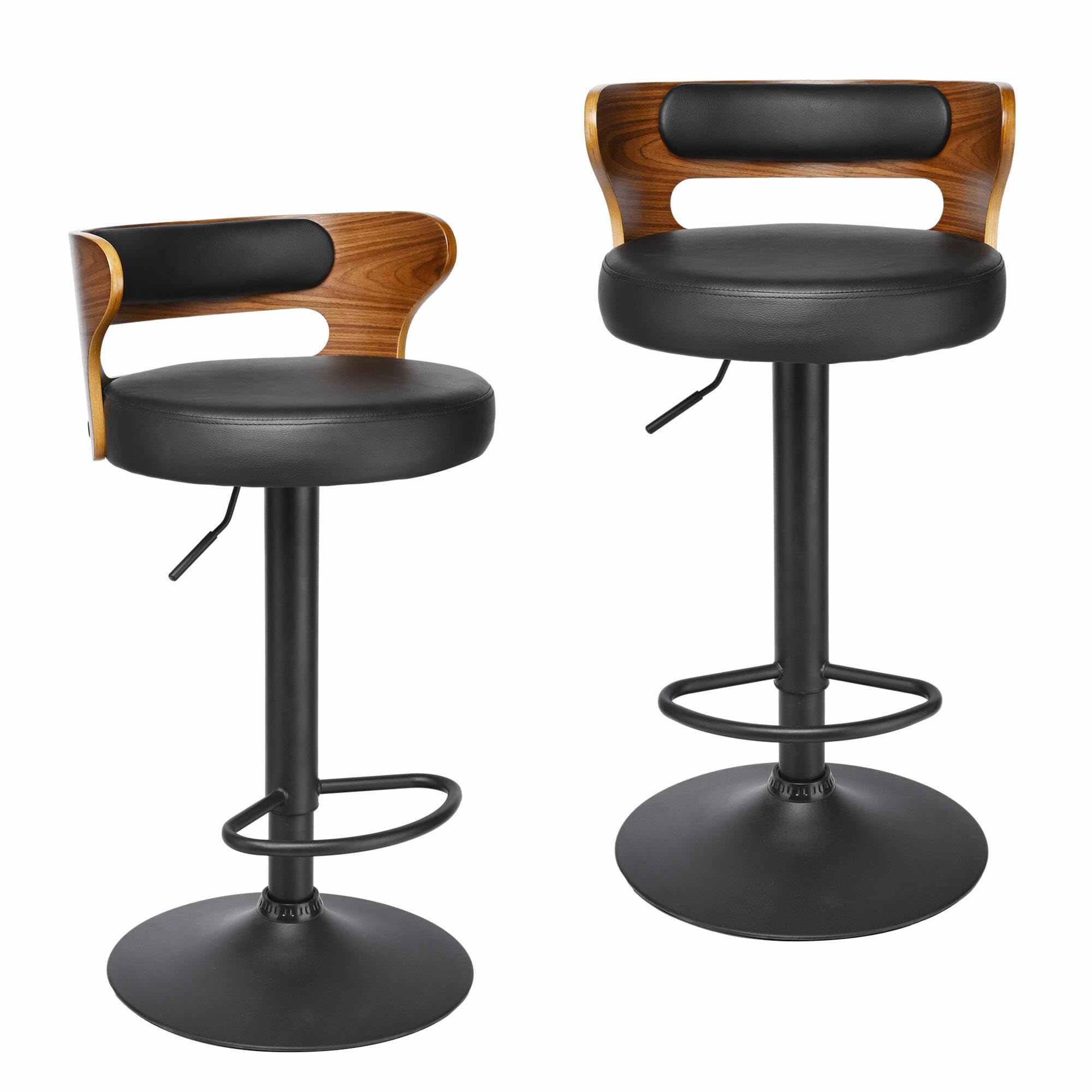 Moustache Bar Stools Set of 2, 25.2" - 33.5" Counter Height Bar Stools ...
