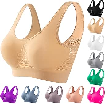 Breathable Bras for Women Cool Lift Up Air Bra Seamless Wireless Plus ...