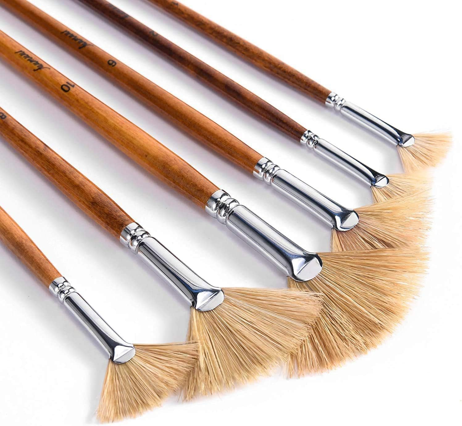 Fächerpinsel Malen Set - 6er Professionell Künstlerpinsel | Feinster ...