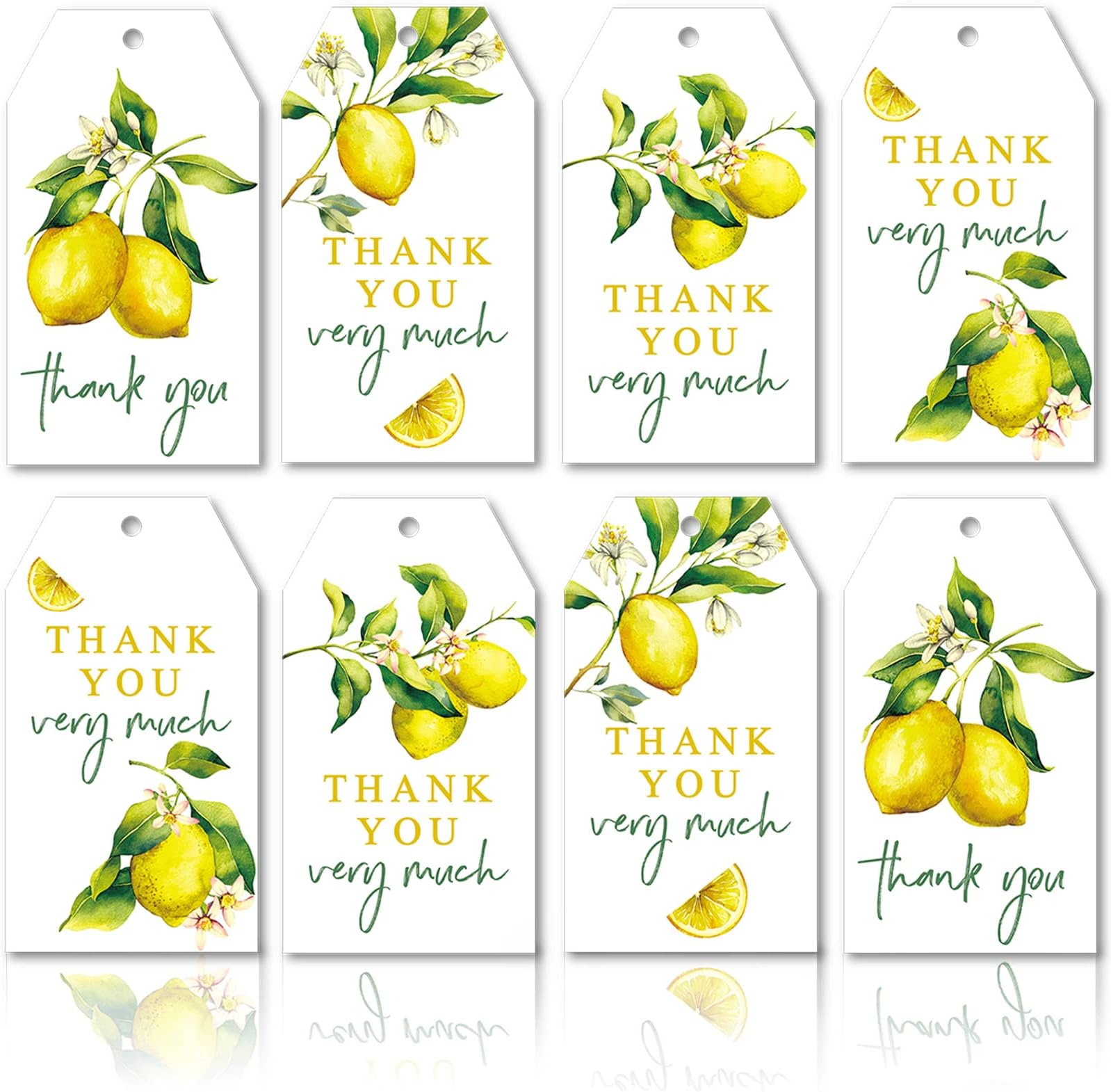 Amazon.com: Whaline 120Pcs Watercolor Lemon Gift Tags with Hemp Rope ...