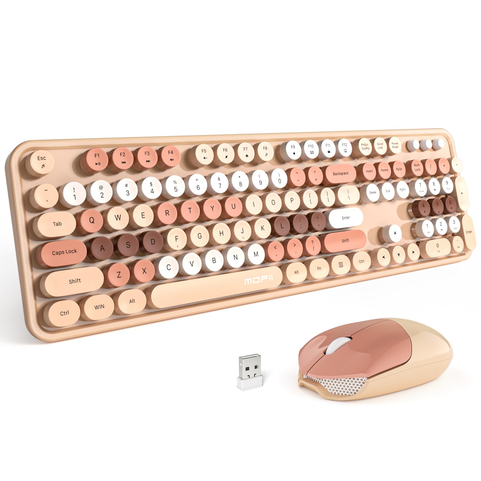 Mofii Wireless Computer Keyboard And Mouse Combo Typewriter Full Size Keyboard With