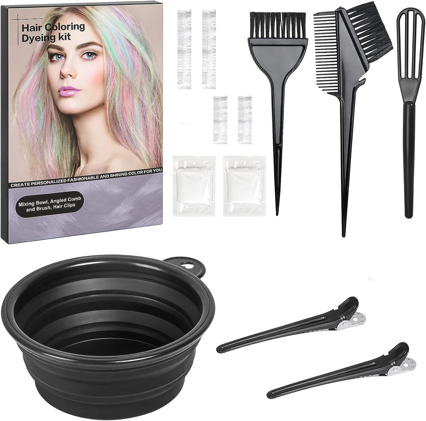 Amazon.com : ROOHUA Hair Coloring Kit 12 Pcs Hair Dye Kit - Hair Dye ...