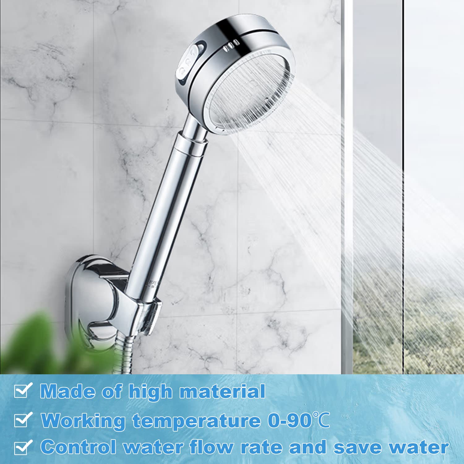 Shower Flow Reducer Limiter Set, 2 Pcs Water Flow Restrictor 4L/ 7L/ 9L ...